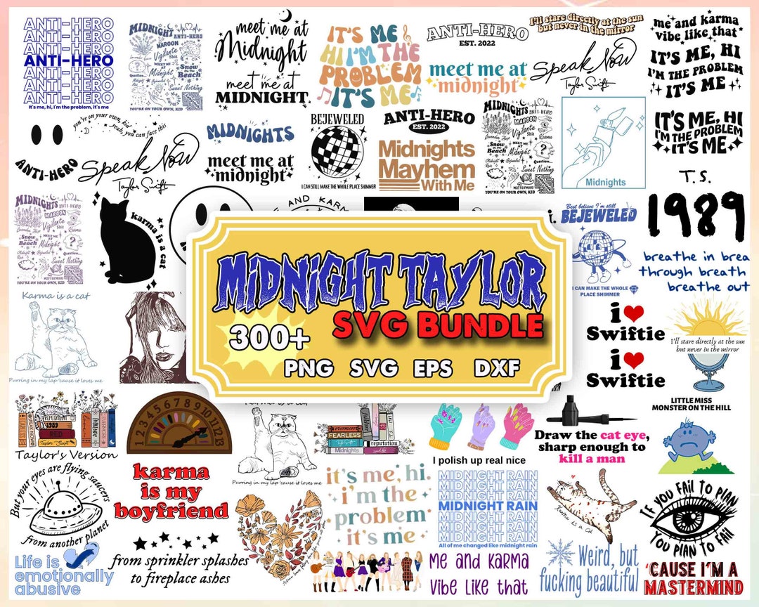 300 Meet Me at Midnight Design Svg Cut File, Silhouette, Cricut Digital File PDF PDF TS Inspired ...