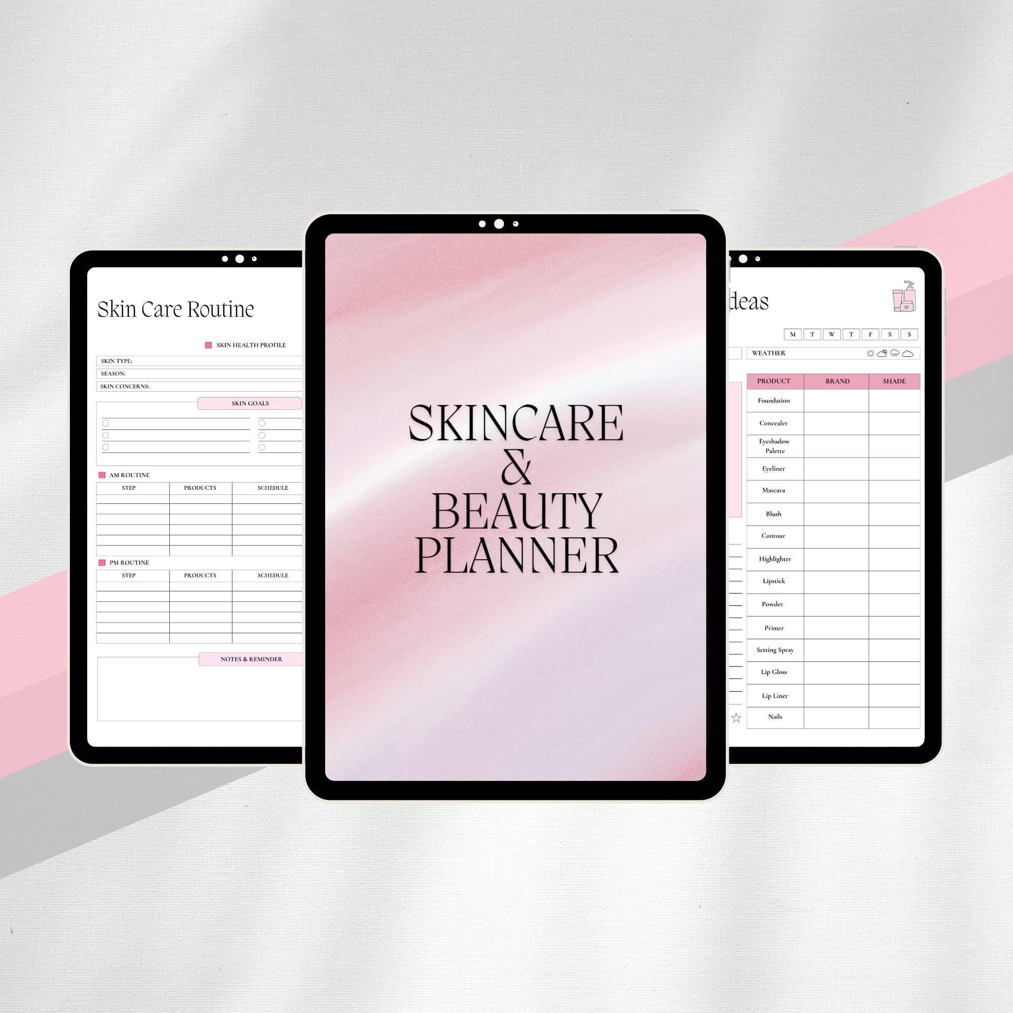 Ultimate Beauty & Skincare Digital Planner, Editable Canva Template ...