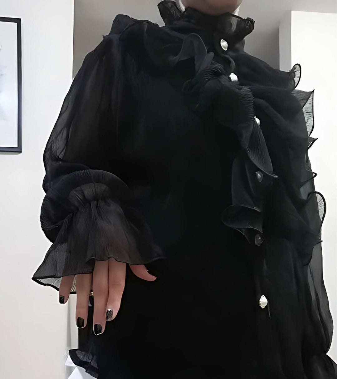 Victorian Gothic Ruffle Blouse: Lace up Poet Shirt - Etsy