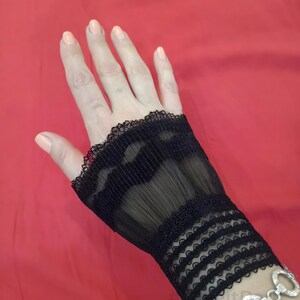 Ruffled Wristband Accessory, A Gothic Pair of Lace Thin Pleated Flare ...