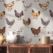 Country Farm Animal Wallpaper, Chicken Pattern Wall Decor Home ...