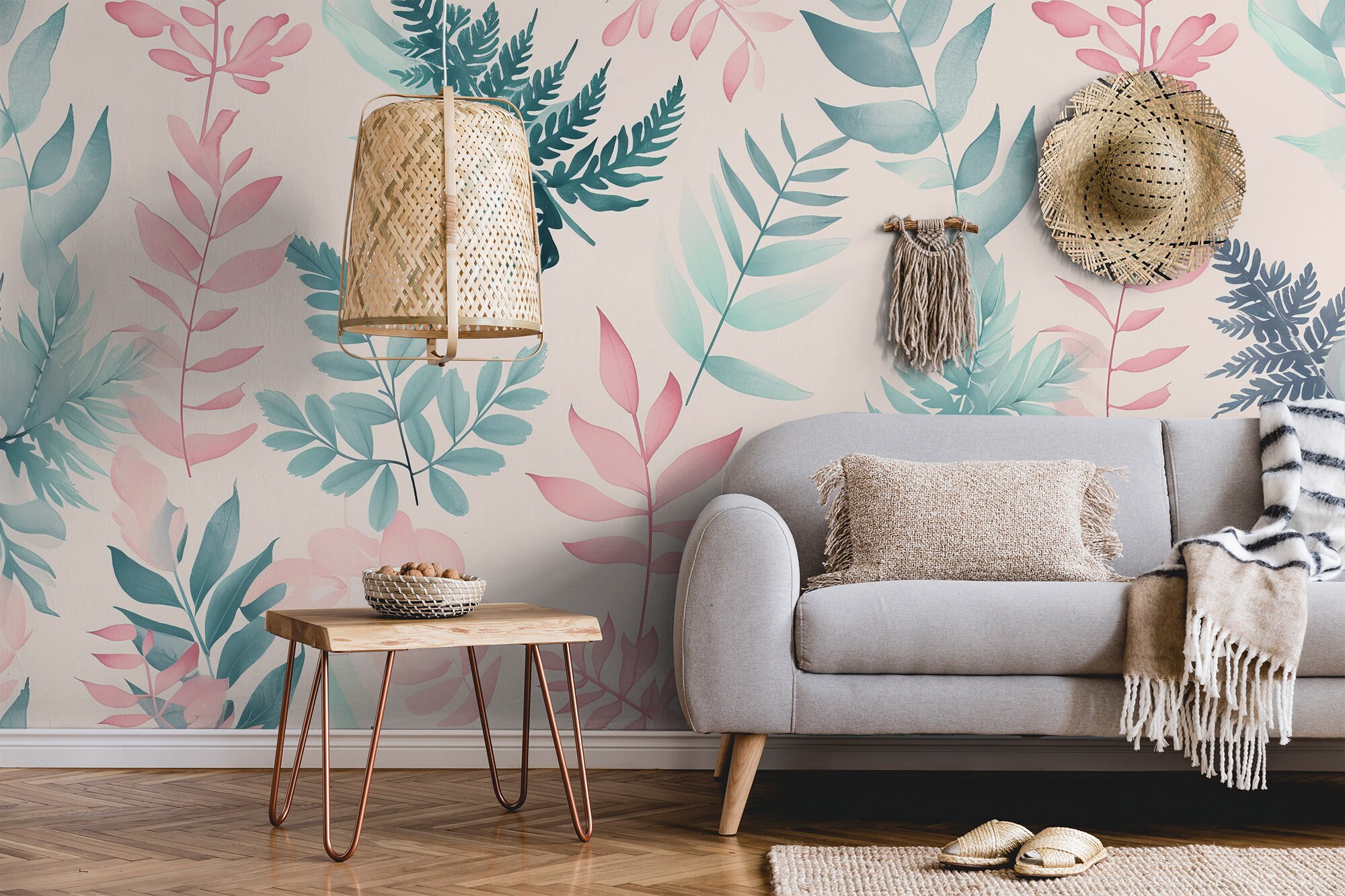 Fern Leaf Wall Mural, Forest Wallpaper Wall Decor Home Renovation Wall ...