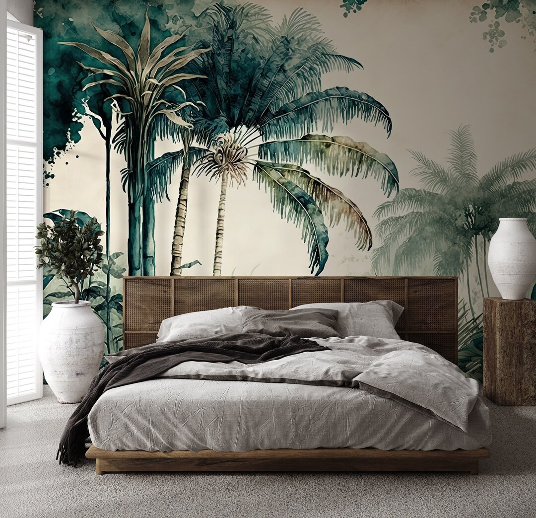 Tropical Palm Trees Wall Mural | Wall Decor | Home Renovation | Wall ...