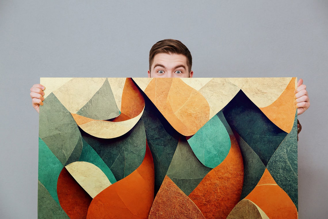 Abstract Wallpaper, Geometric Shapes Wall Mural Wall Decor Home ...