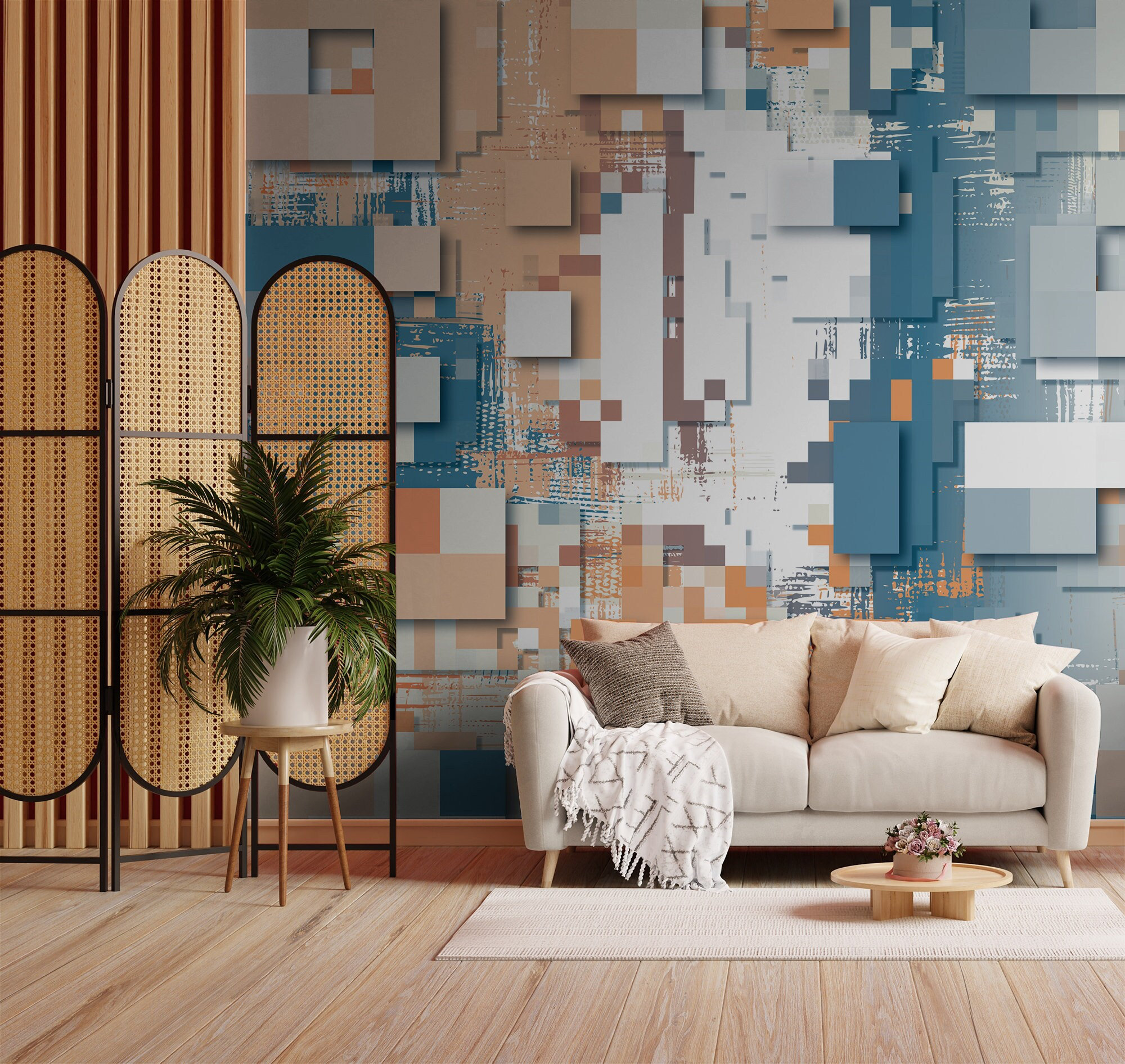Abstract Wallpaper, Geometric Pattern Wall Mural | Wall Decor | Home ...