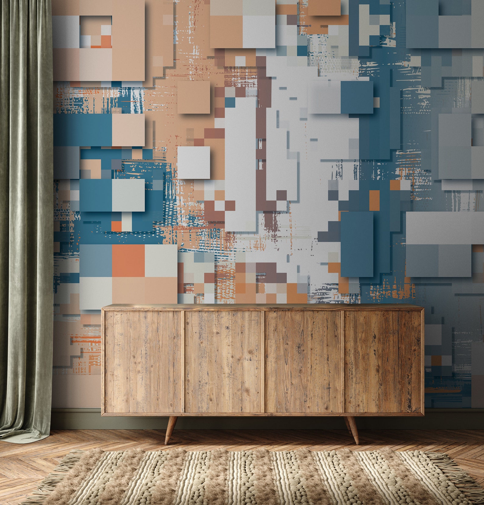 Abstract Wallpaper, Geometric Pattern Wall Mural | Wall Decor | Home ...