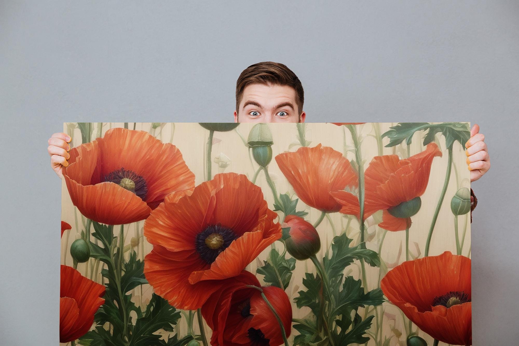 Watercolor Floral Wallpaper, Red Poppy Wall Mural | Home Renovation ...