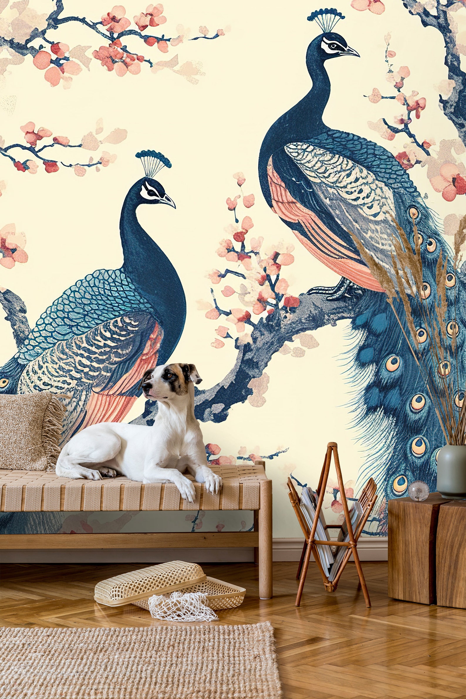 Watercolor Tree With Peacocks, Wall Mural Wall Decor Home Renovation ...