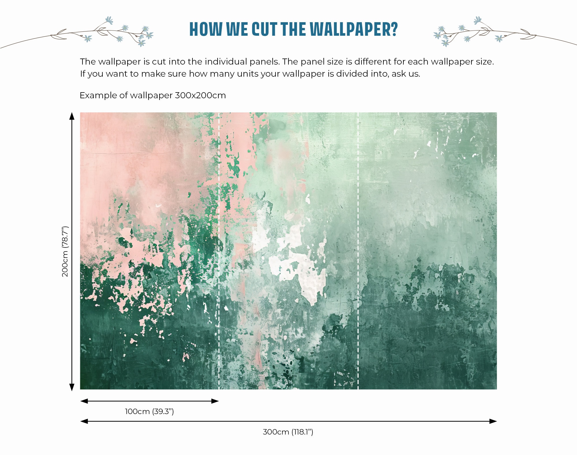 Pink and Green Abstract Wallpaper Wall Decor Home Renovation Wall Art ...