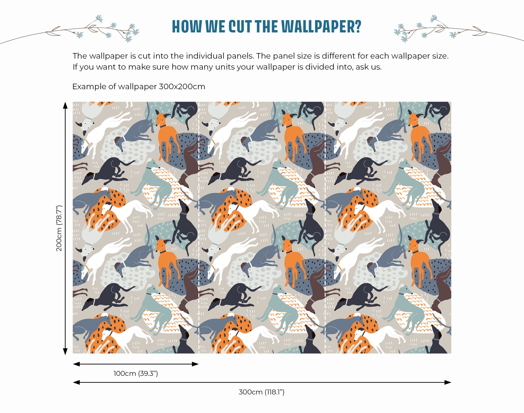 Dog Wallpaper, Scandinavian Style Wall Decor Home Renovation Wall Art ...