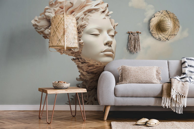 Abstract Female Statue Wall Mural | Wall Decor | Home Renovation | Wall ...