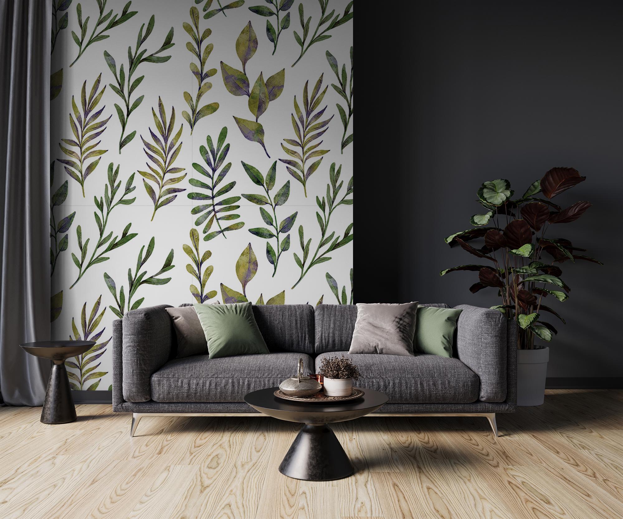 Green Leaves Wallpaper | Botanical Wall Decor | Home Renovation | Wall ...