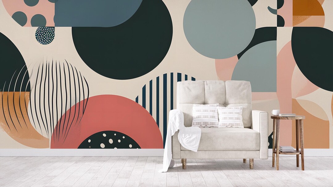 Abstract and Minimalist Wallpaper, Geometric Home Decor | Home ...