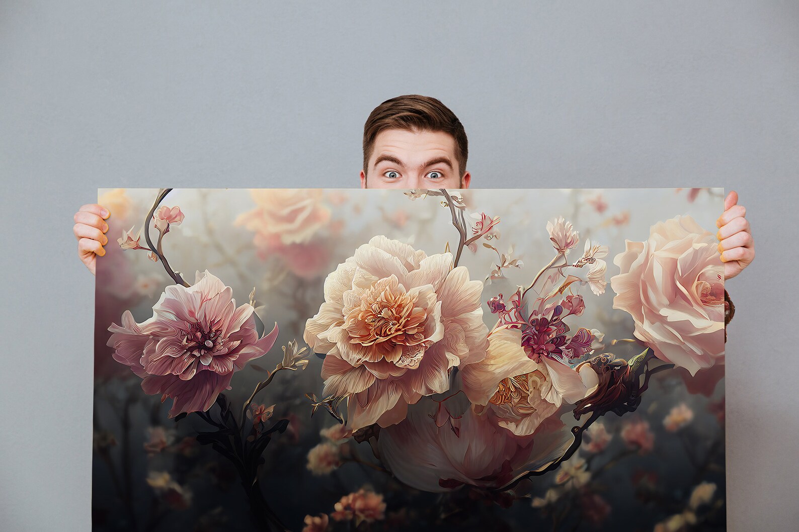 Floral Wall Mural, Wild Rose Design Wallpaper | Wall Decor | Home ...