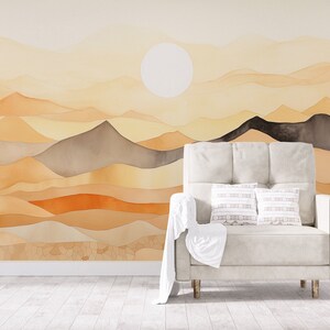 Abstract Desert Orange Wall Mural | Wall Decor | Home Renovation | Wall ...