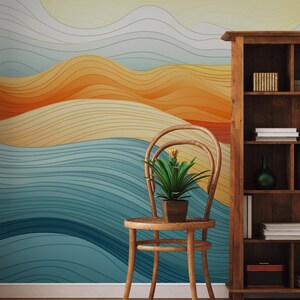 Colorful Waves Abstract Wall Mural | Wall Decor | Home Renovation ...