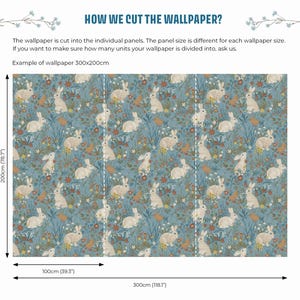 Blue Vintage Rabbit Wallpaper | Botanical Wall Decor | Home Renovation ...