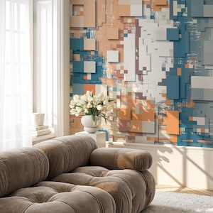 Abstract Wallpaper, Geometric Pattern Wall Mural | Wall Decor | Home ...