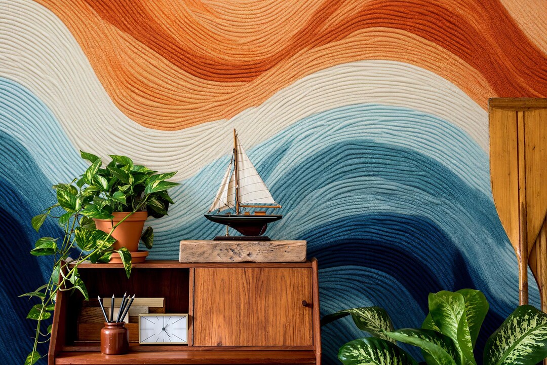 Colorful Abstract Wallpaper, Geometric Home Decor | Home Renovation ...