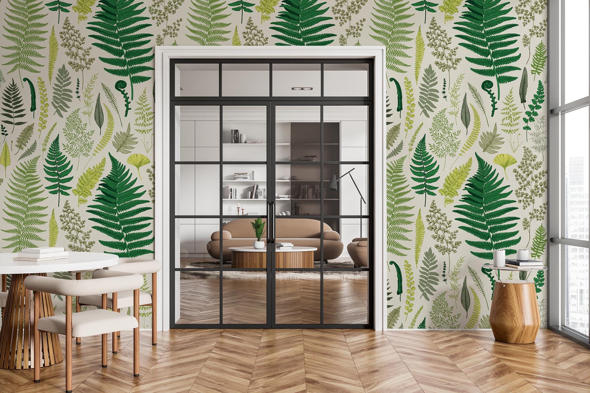 Fern Leaf & Herb Pattern Wallpaper | Leaves Wall Mural | Home ...