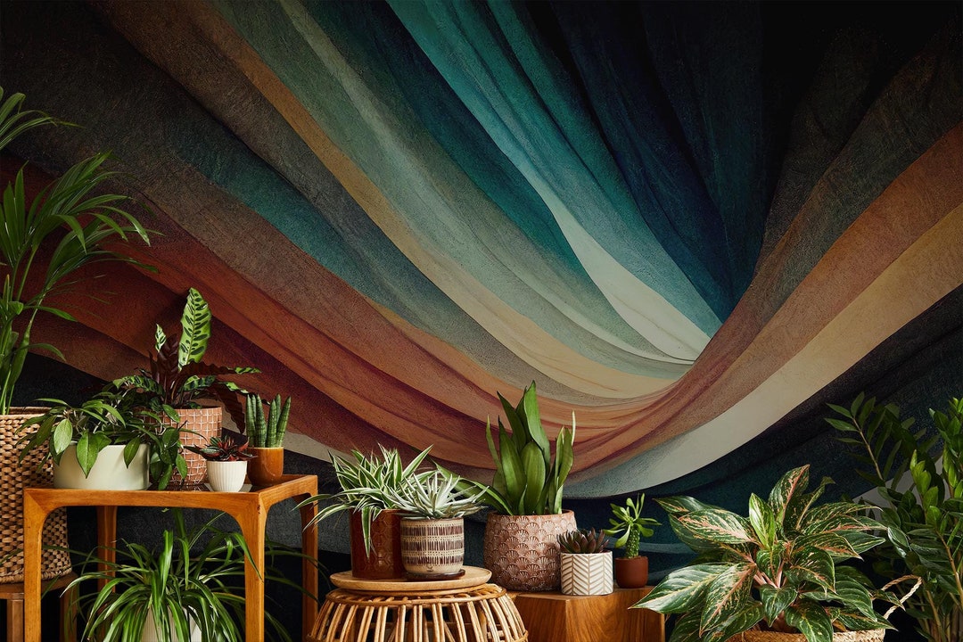 Abstract Colorful Wallpaper, Geometric Home Decor | Home Renovation ...