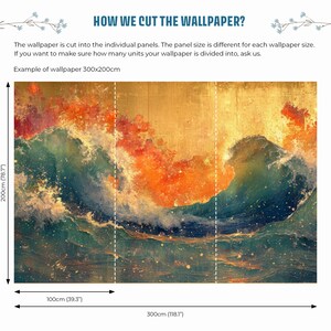 Artistic Wall Mural, Wave Wallpaper | Wall Decor | Home Renovation ...