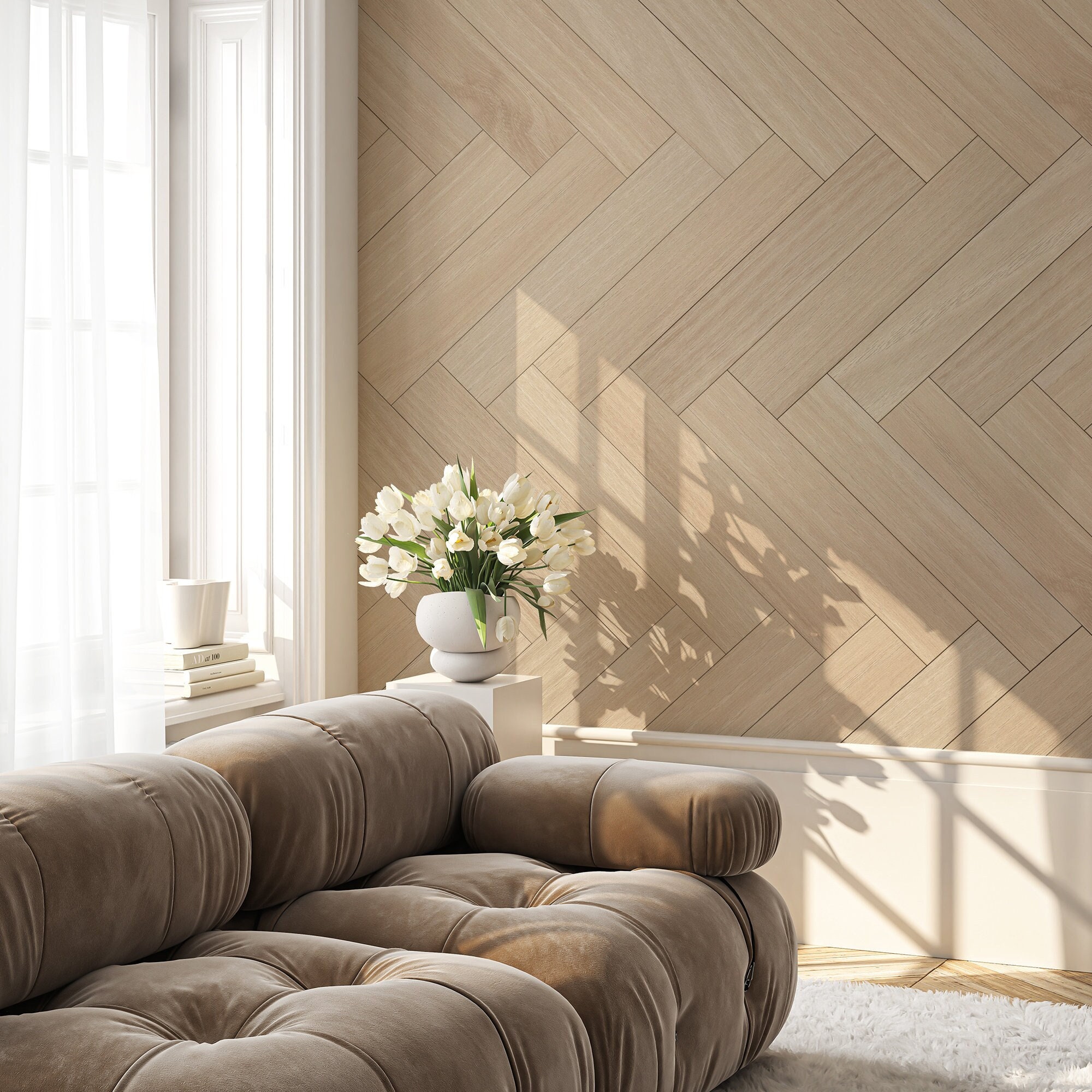 Scandinavian Wallpaper, Natural Wood Look | Wall Decor | Home ...