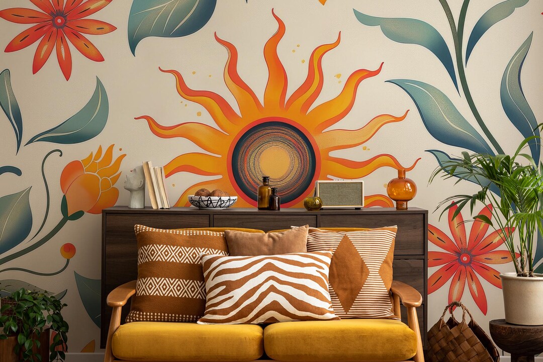 Colorful Floral Wallpaper, Botanical Home Decor | Home Renovation ...