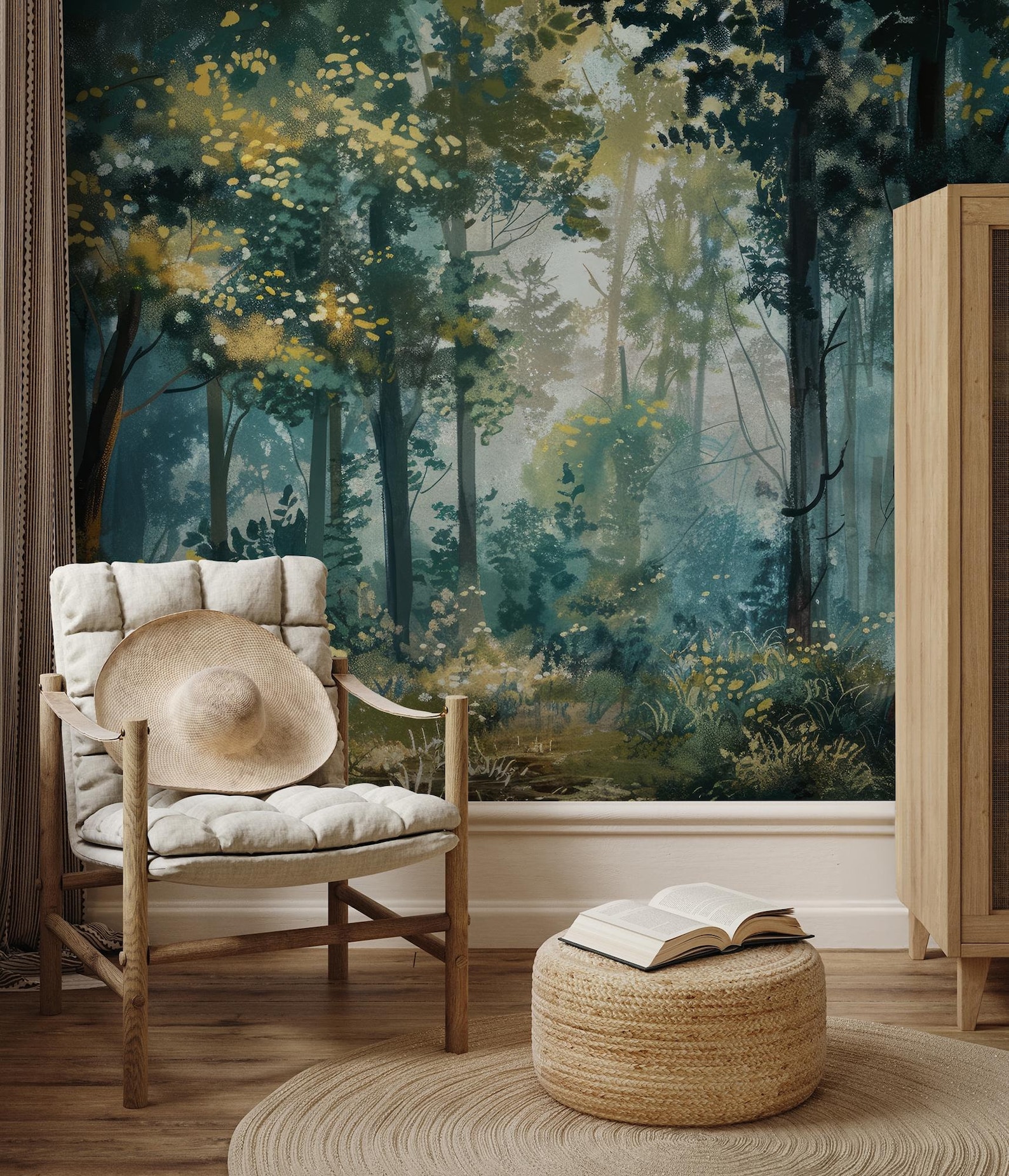 Forest Landscape Wallpaper, Woodland Wall Mural | Home Renovation ...