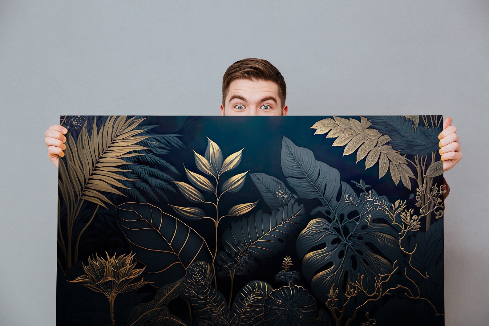 Dark Botanical Non-gold Tropical Wallpaper | Wall Decor | Home ...