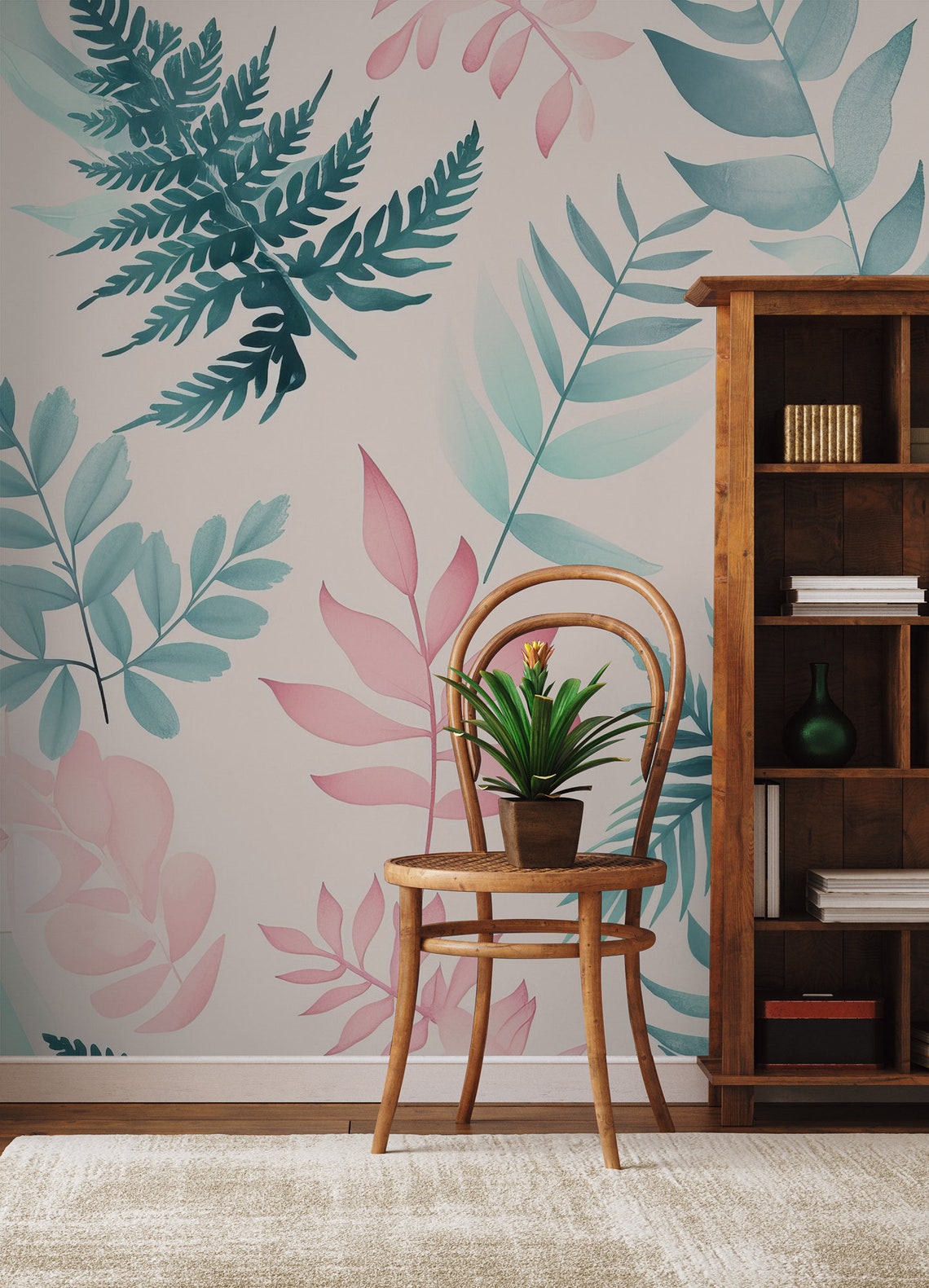 Fern Leaf Wall Mural, Forest Wallpaper Wall Decor Home Renovation Wall ...