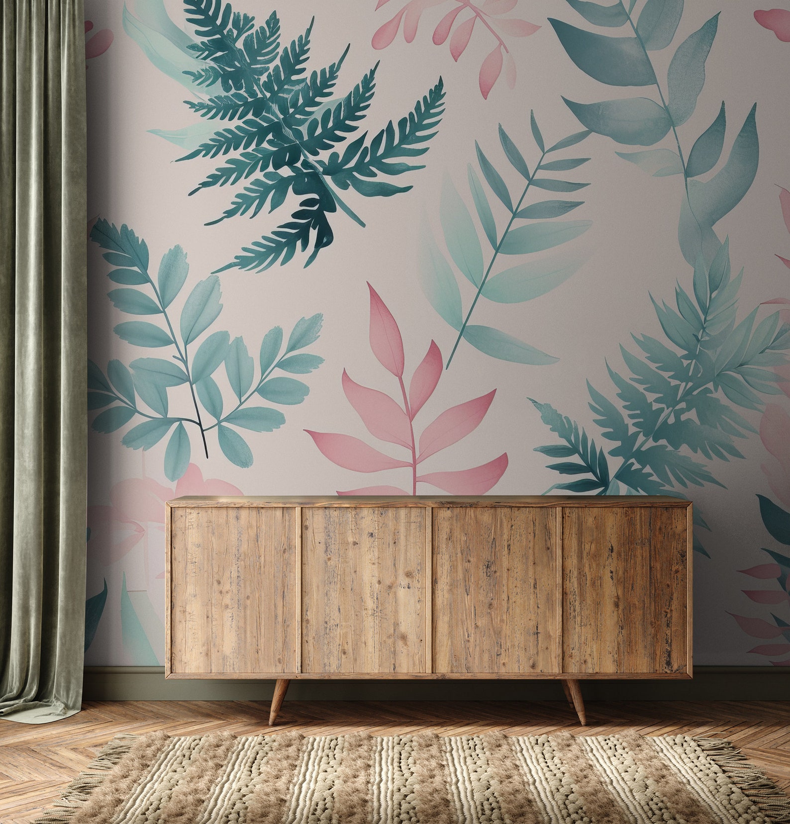 Fern Leaf Wall Mural, Forest Wallpaper Wall Decor Home Renovation Wall ...