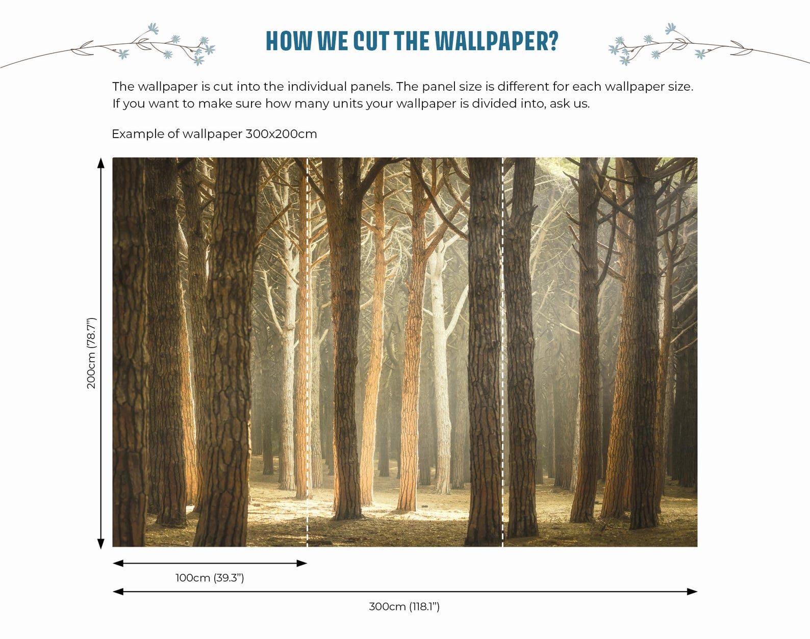 Pine Tree Wallpaper, Forest Home Decor Home Renovation Wall Art Peel ...