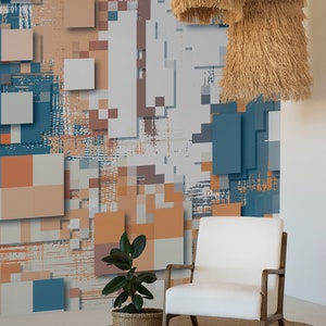 Abstract Wallpaper, Geometric Pattern Wall Mural | Wall Decor | Home ...