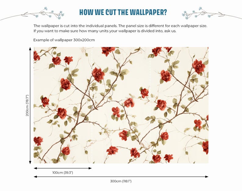 Abstract Red Rose Flower Wallpaper, Floral Home Decor | Home Renovation ...