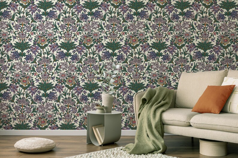 Ethnic Abstract Botanical Wallpaper | Floral Wall Mural | Home ...