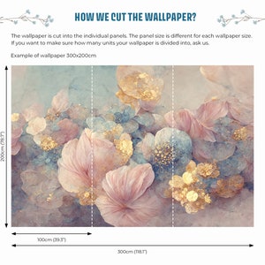 Floral Wall Mural, Pastel Colors Design Wallpaper | Wall Decor | Home ...