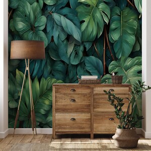 Green Leaves Wallpaper | Botanical Wall Mural | Home Renovation | Wall ...