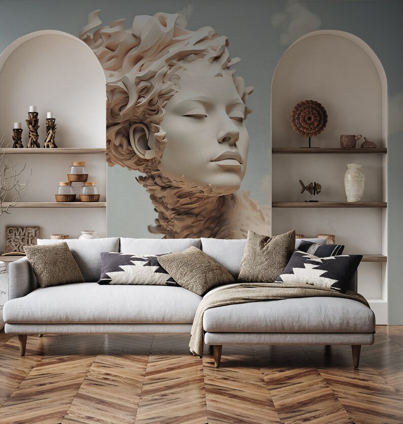 Abstract Female Statue Wall Mural | Wall Decor | Home Renovation | Wall ...