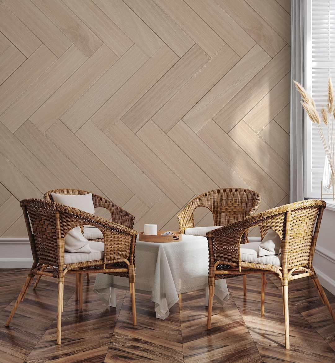 Scandinavian Wallpaper, Natural Wood Look | Wall Decor | Home ...