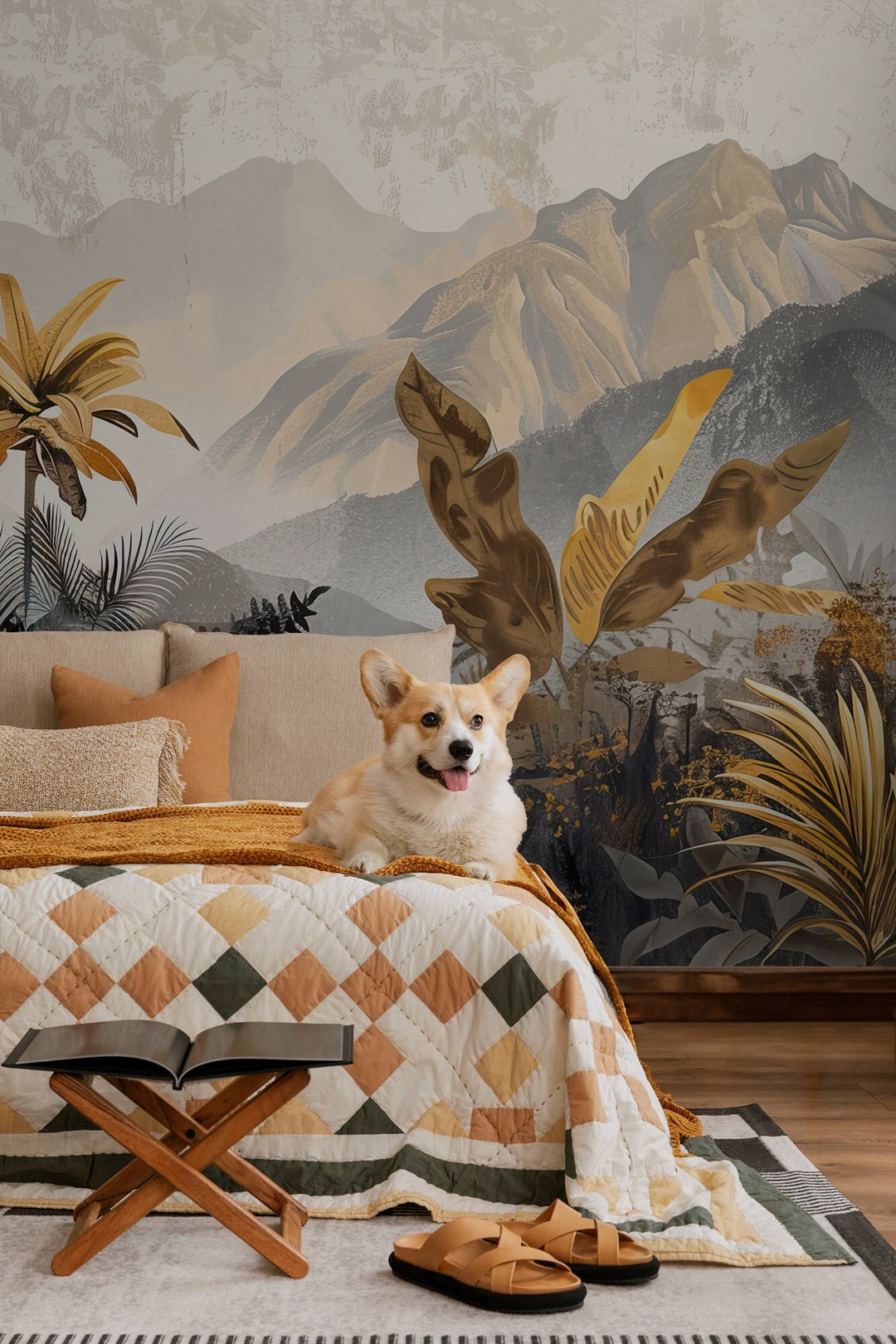 Watercolor Tropical Landscape Wallpaper | Wall Decor | Home Renovation ...