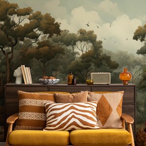 Dark Tree Wallpaper, Forest Wall Mural | Home Renovation | Wall Art ...