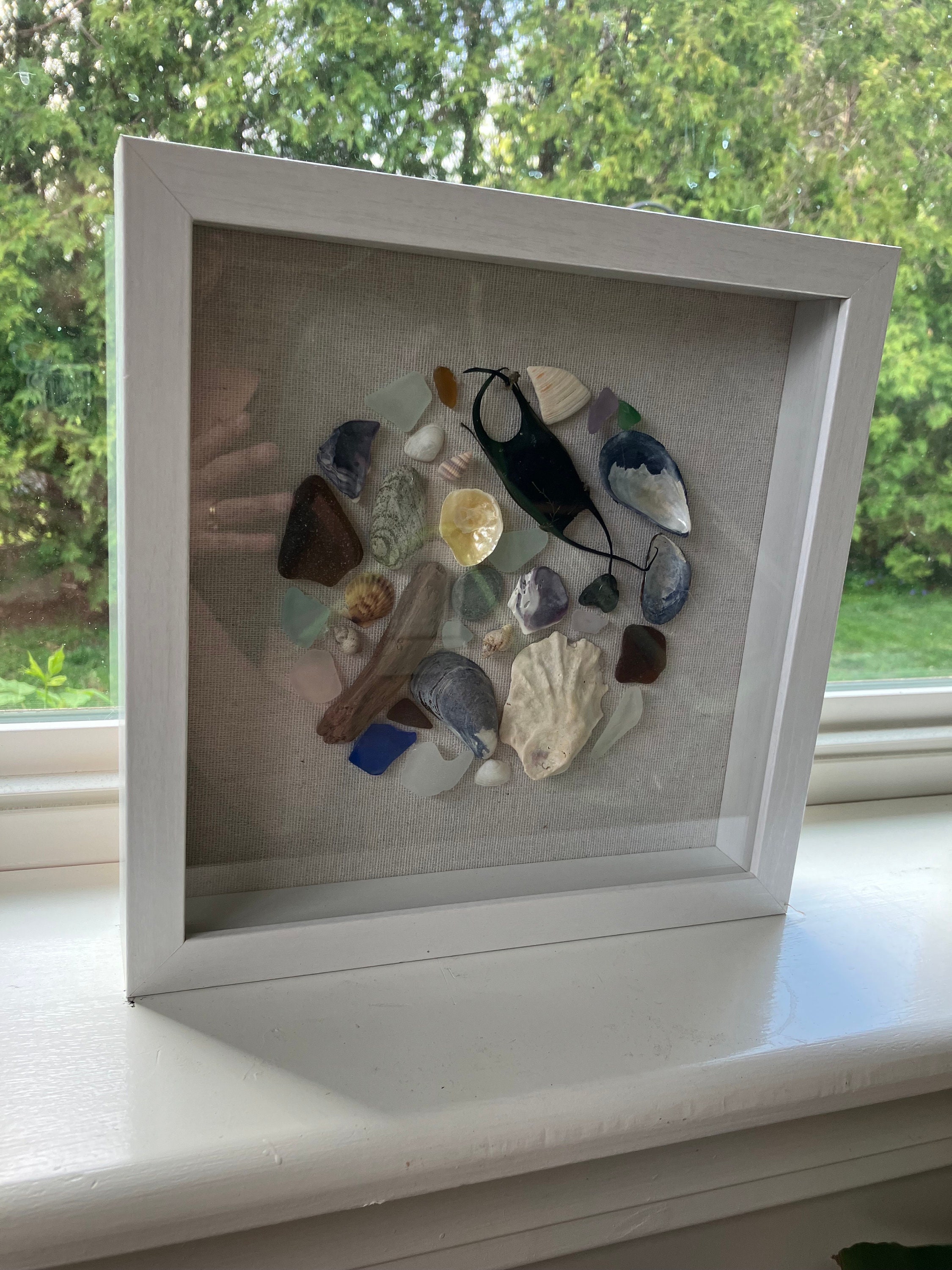 Aquidneck Island in Circle White Frame - Etsy