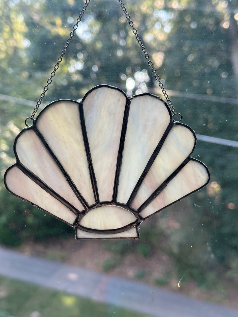 Stained Glass Seashell Suncatcher - Etsy