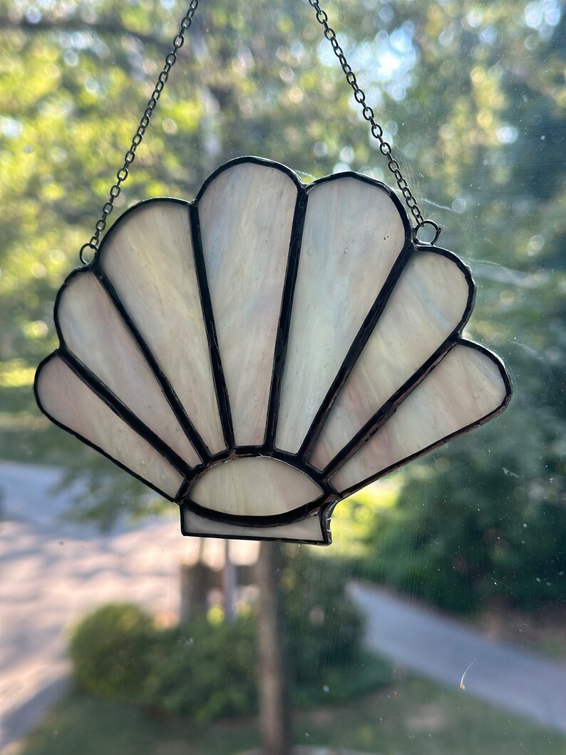 Stained Glass Seashell Suncatcher - Etsy