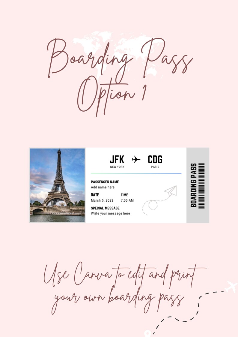 Editable and Printable Boarding Pass Templates - Etsy Australia