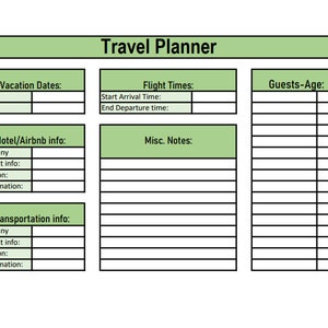 Travel Preparation Packet - Etsy