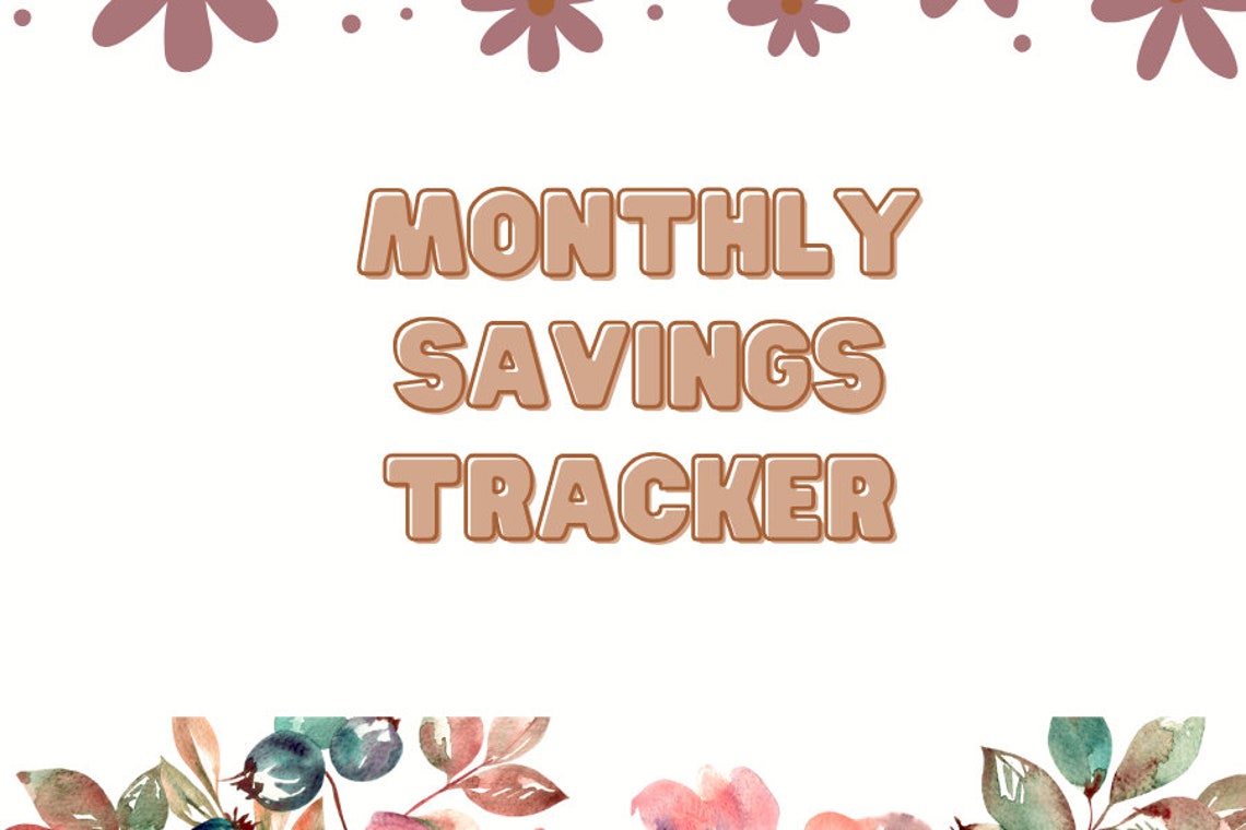 Savings Tracker Printable, Editable Monthly Savings Challenge, Money ...