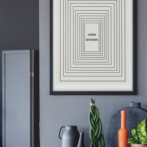 Abstract Minimalist Wall Art Look Within Digital Wall Art Optical ...
