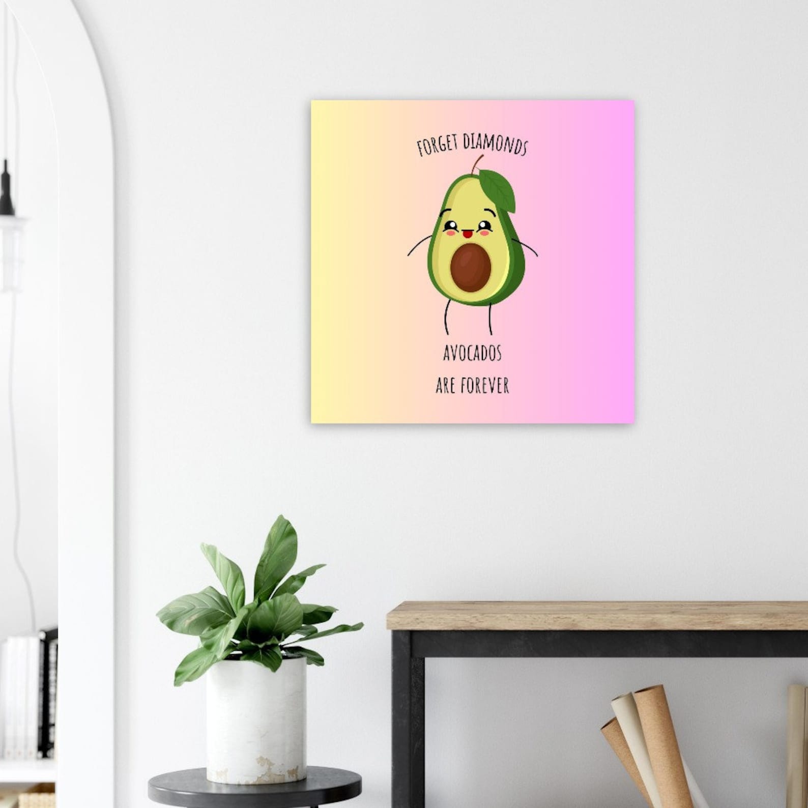 Avo-love Eternal Print | Cute Cartoon Avocado Wall Art | Avocado Lover ...